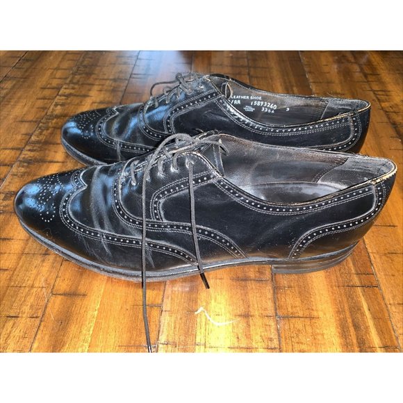 Hanover | Shoes | Vtg Hanover Black Leather Cordovan Long Wing Tip Mens ...